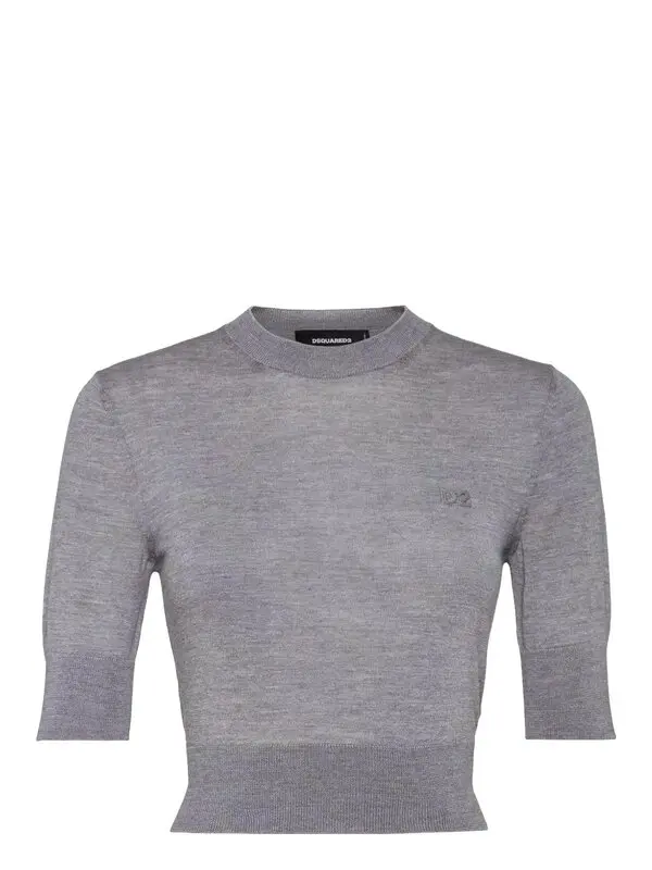 Dsquared2 Cropped Knitted Top - Grey