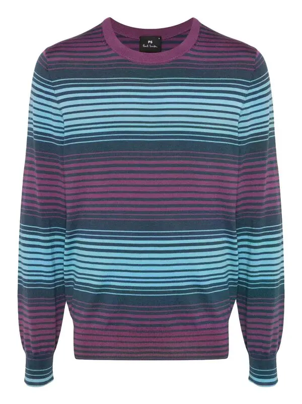 Paul Smith Striped Merino Wool Jumper - Blue