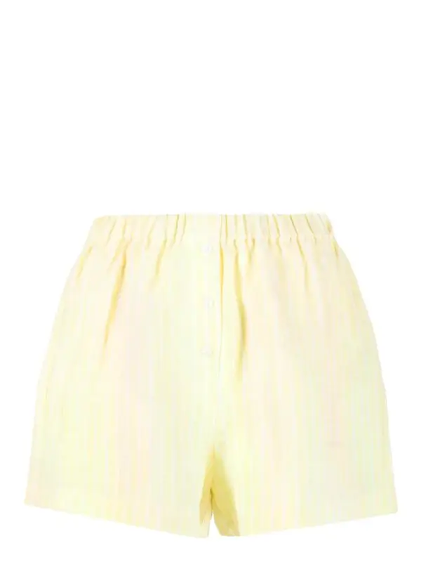 FORTE DEI MARMI COUTURE Striped Linen Shorts With Elasticated Waistband - Yellow