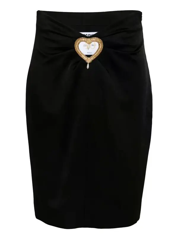 Moschino Heart Cut-out Mini Skirt - Black