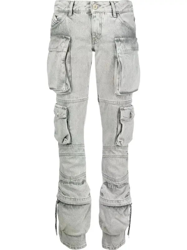 Attico Essie Straight-leg Cargo Jeans - Grey