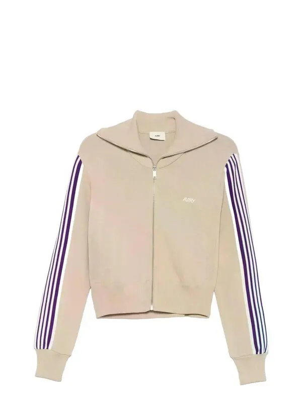 AUTRY Knitted Zip-up Sweatshirt - Neutrals