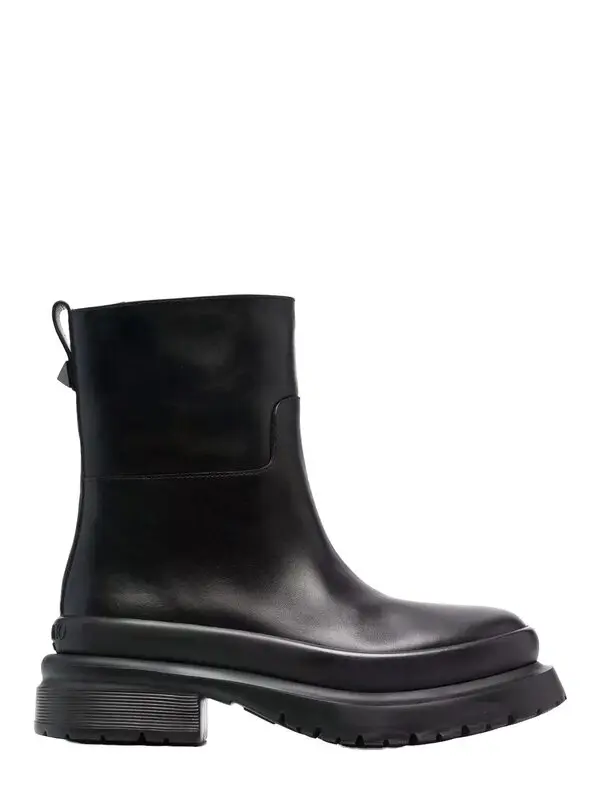Valentino Garavani Rockstud Almond-toe Ankle Boots - Black