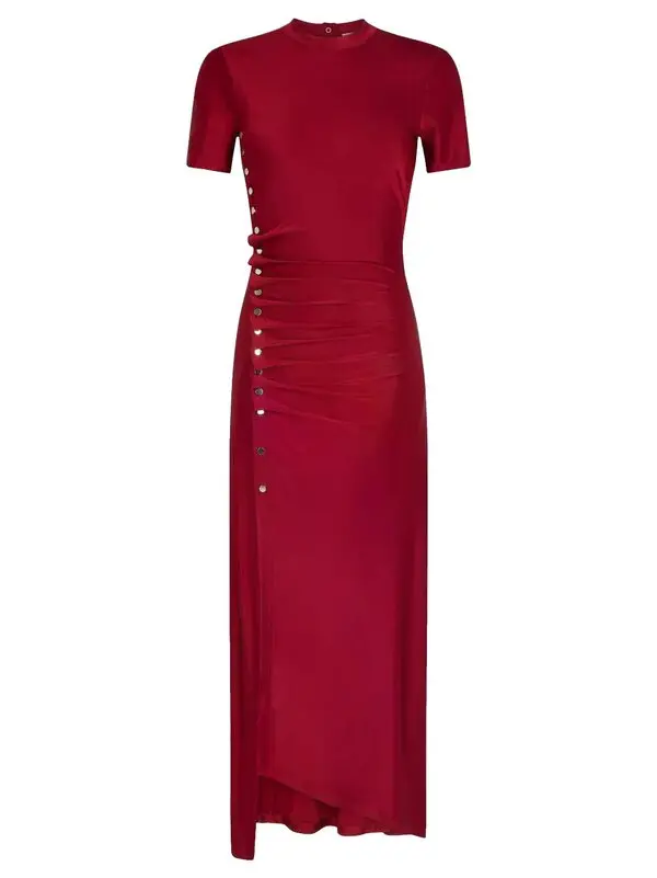 Rabanne Gathe Jersey Maxi Dress - Red