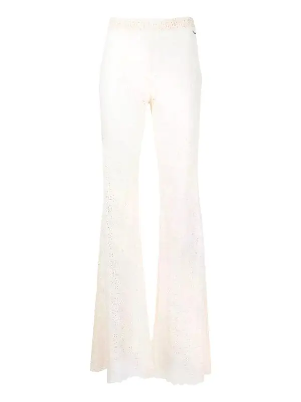 Dsquared2 Sheer Lace Flared Trousers - Neutrals