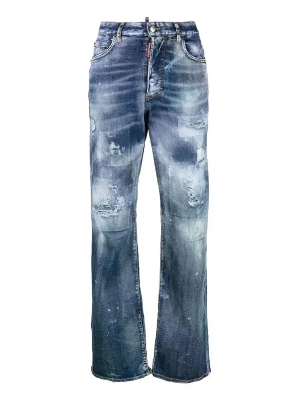 Dsquared2 High-waisted Tie-dye Jeans - Blue