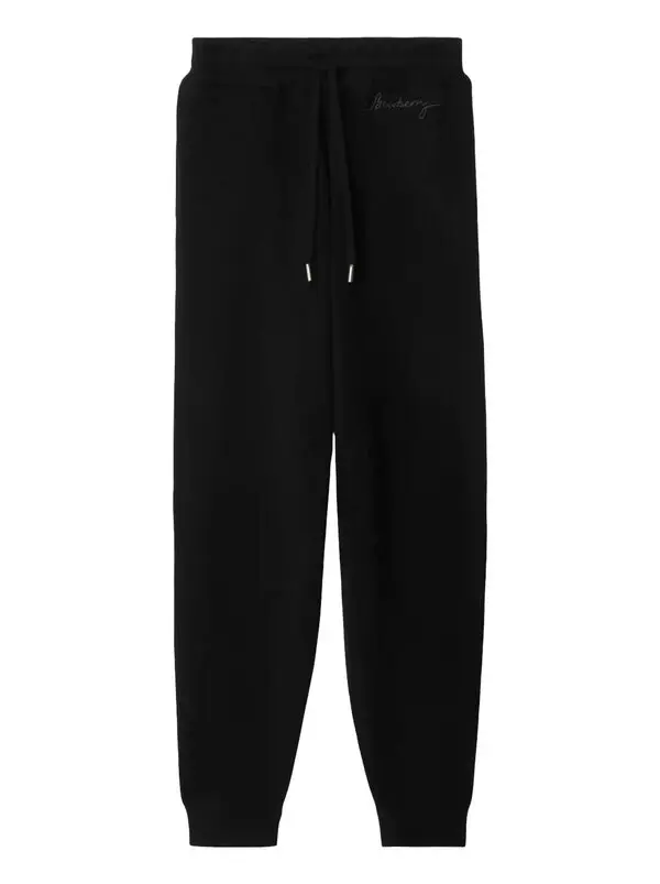 Burberry Embroidered Track Pants - Black