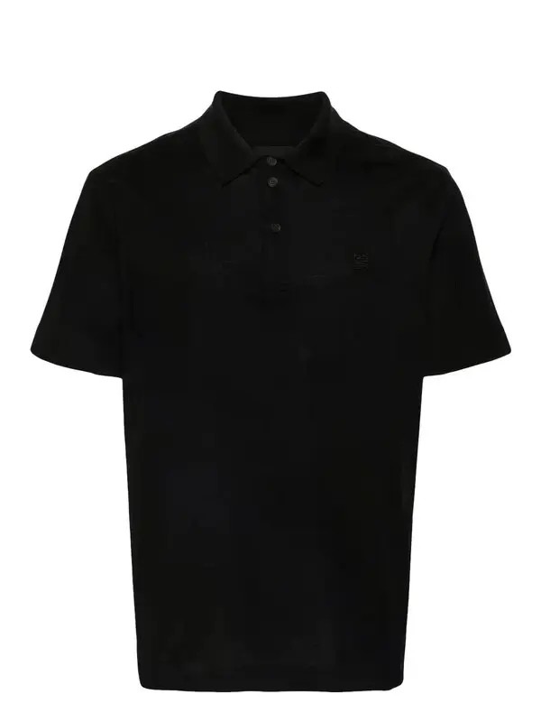Givenchy Embroidered-monogram Cotton Polo Shirt - Black