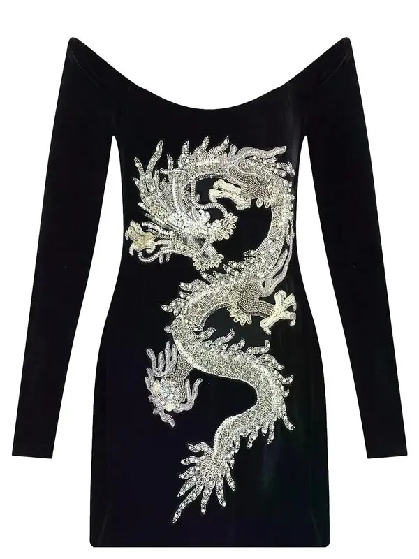 THE NEW ARRIVALS ILKYAZ OZEL Selva Mini Dress - Black