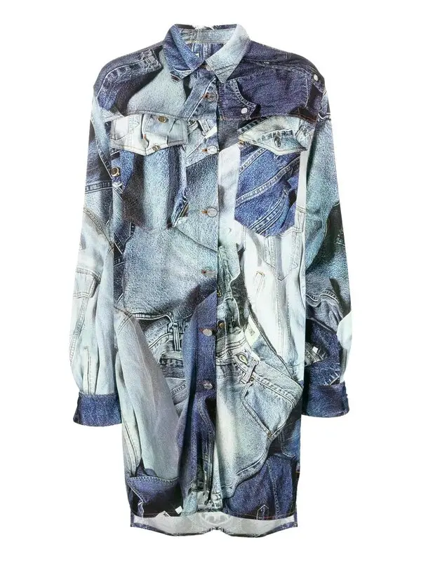 Moschino Graphic-print Long-sleeve Shirt - Blue