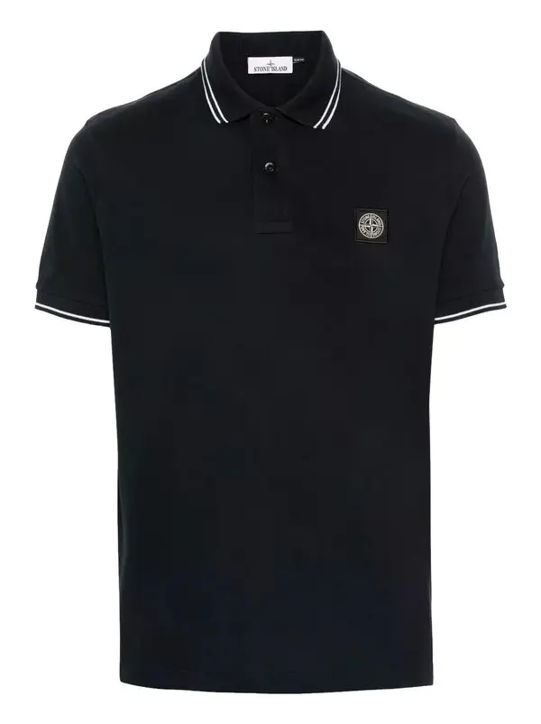 Stone Island Compass-motif Polo Shirt - Blue