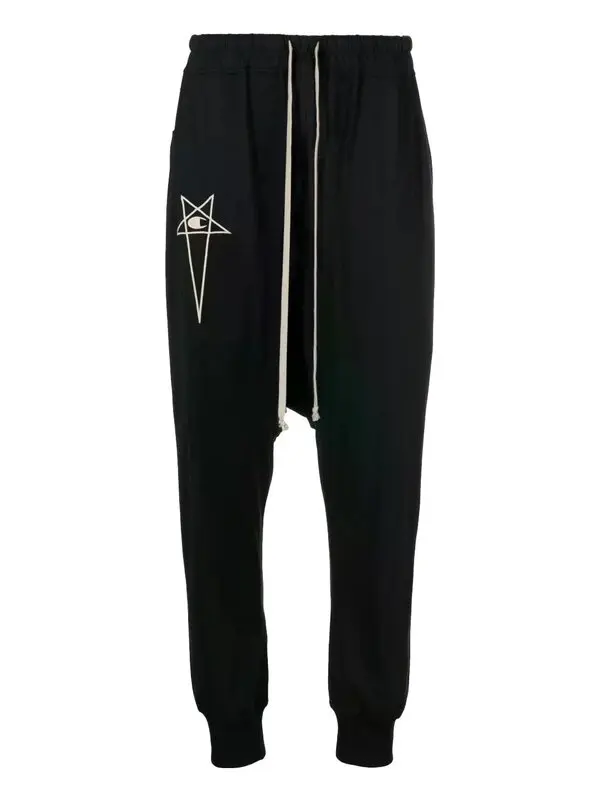 Rick Owens Logo-embroidered Track Pants - Black