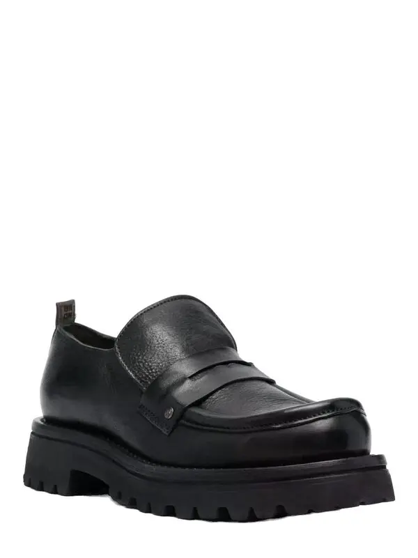 Moma Penny-slot Leather Loafers - Black