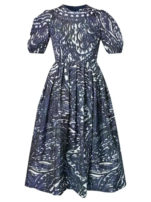 Erdem Puff-sleeve Midi Dress - Blue