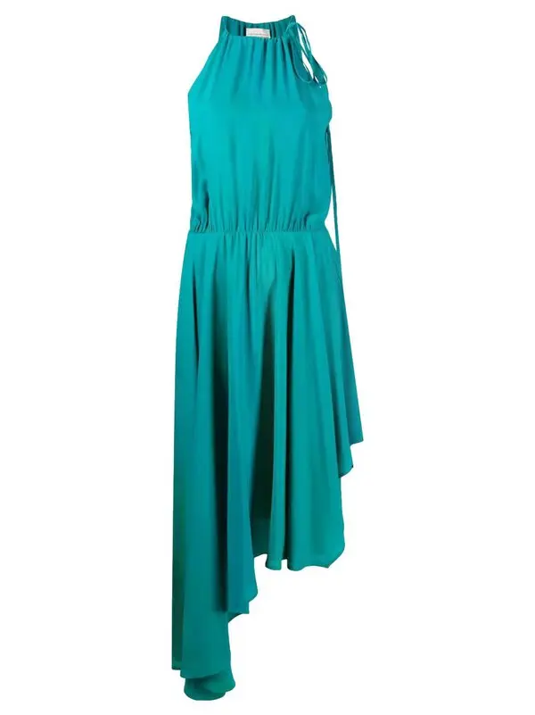 SEMICOUTURE Asymmetric-hem Sleeveless Dress - Blue