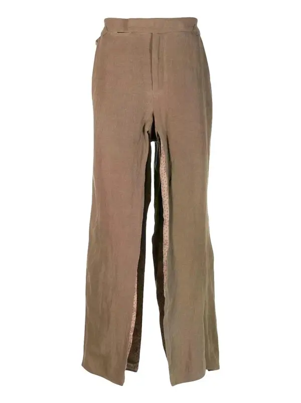 VIVIENNE WESTWOOD Side-slit Flared Trousers - Brown
