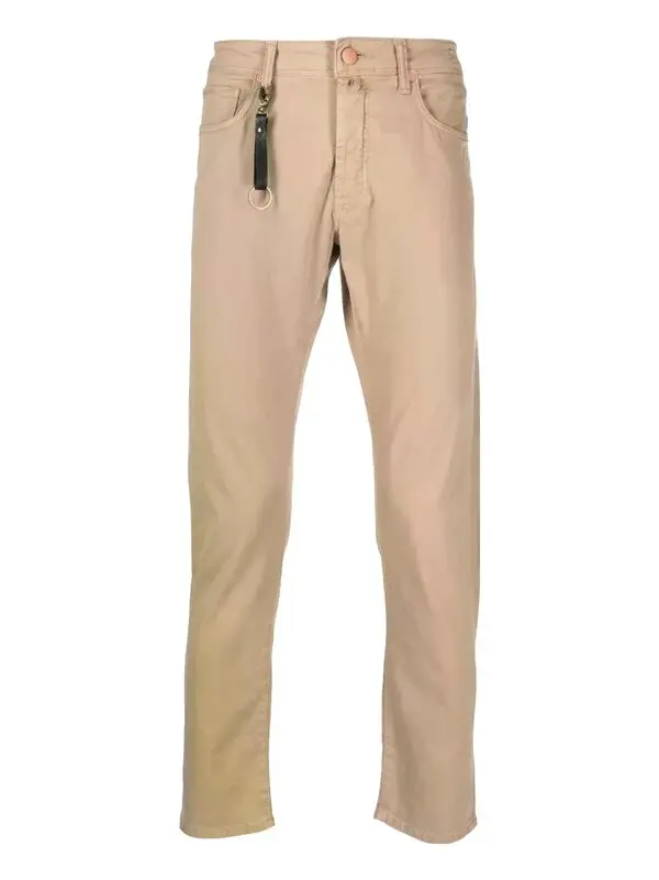 Incotex Straight-leg Jeans With Logo Patch - Neutrals