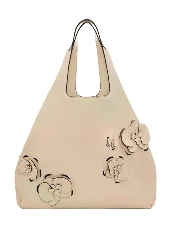 Oscar De La Renta Laser-cut Orchid Topaz Tote - Neutrals