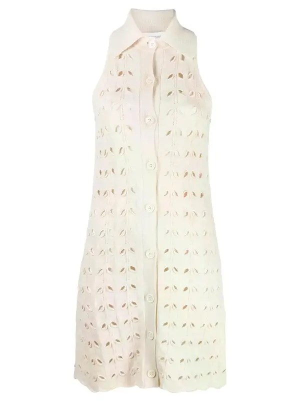 Sportmax Rivolo Crochet Short Dress - Neutrals