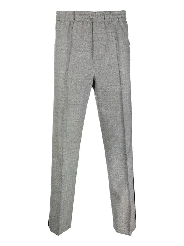 SAPIO Graphic-print Straight-leg Trousers - Grey