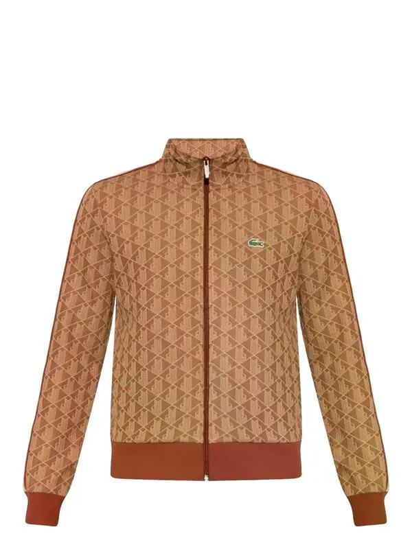Lacoste Monogram-pattern Cardigan - Brown