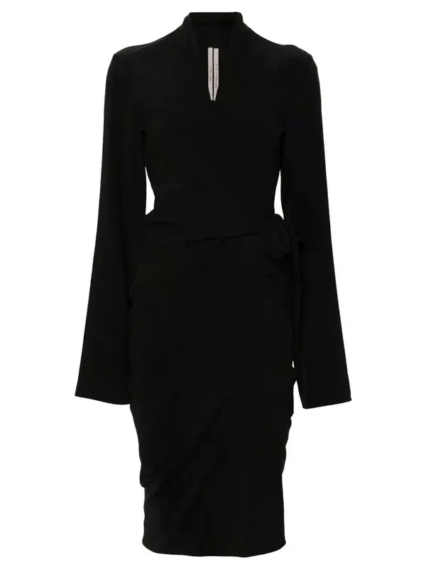 Rick Owens Tie-fastening Crepe Wrap Dress - Black