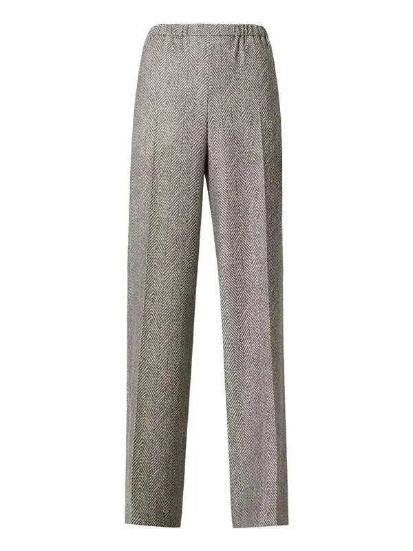Emporio Armani Herringbone Shorts With Elasticated Waistband - Brown