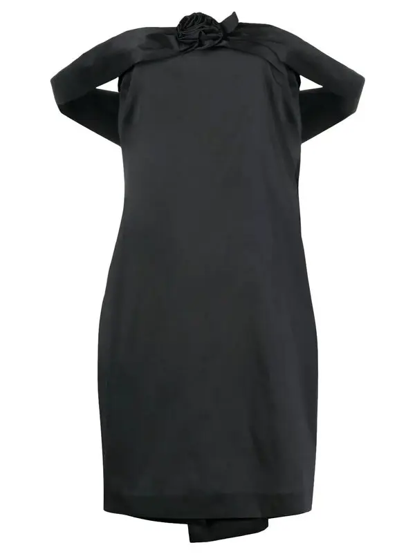 Bernadette Floral-appliqué Off-shoulder Dress - Black