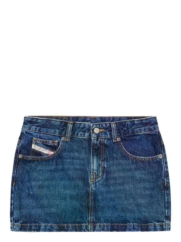 DIESEL® De-ron Washed Denim Skirt - Blue
