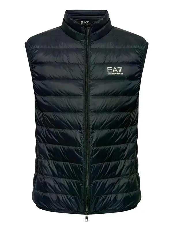 EA7 Logo-print Padded Gilet - Blue