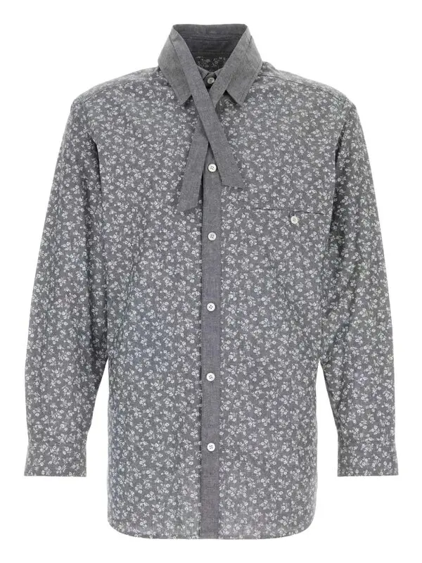 Yohji Yamamoto Floral-print Cotton Shirt - Grey