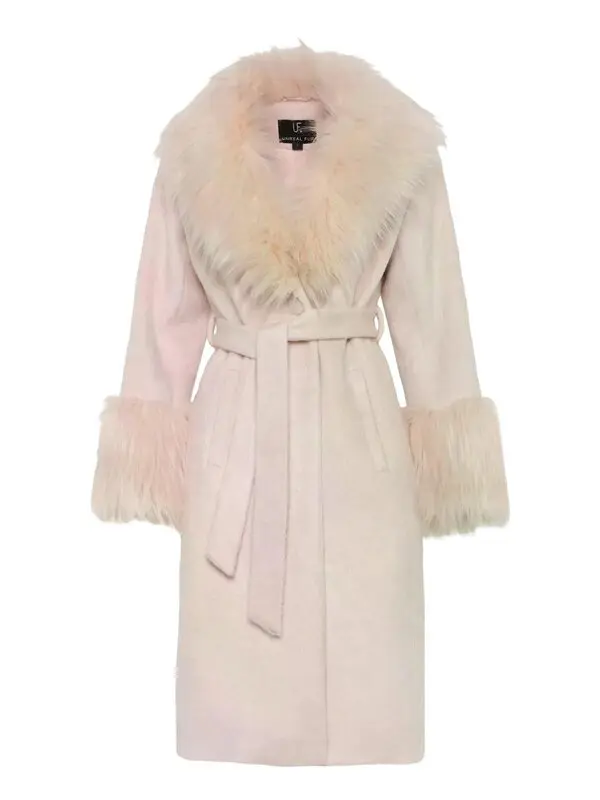 UNREAL FUR Faux Fur Belted Paris Coat - Neutrals