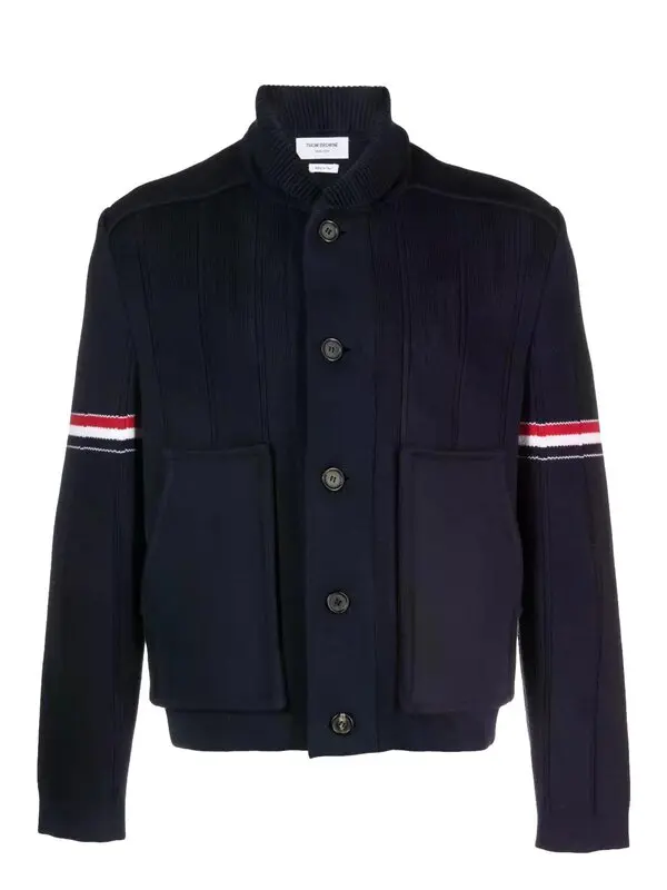 Thom Browne Single-breasted Button-fastening Shirt Jacket - Blue