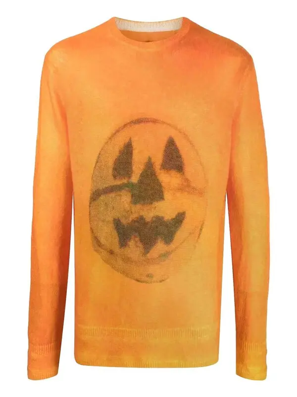 Givenchy Ceramics-print Crew-neck Jumper - Orange