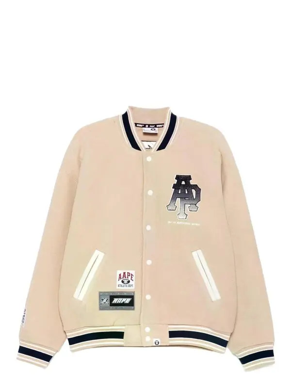 AAPE BY *A BATHING APE Logo Varsity Jacket - Neutrals