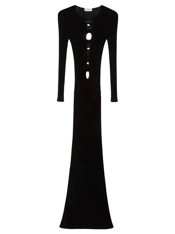 Off-White Cut-out Knitted Dress - Black