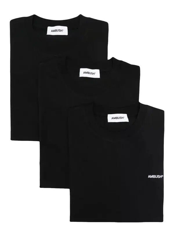 AMBUSH Logo-embroidered Crew-neck T-shirt - Black