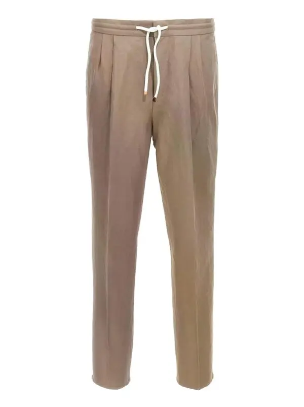 Brunello Cucinelli Linen Trousers - Brown