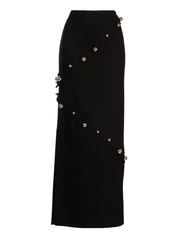 A.W.A.K.E. Mode Buttoned Pencil Skirt - Black