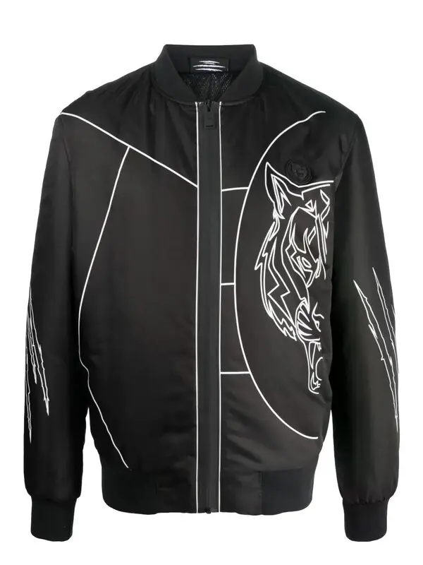 PLEIN SPORT Tiger Court Edition Bomber Jacket - Black