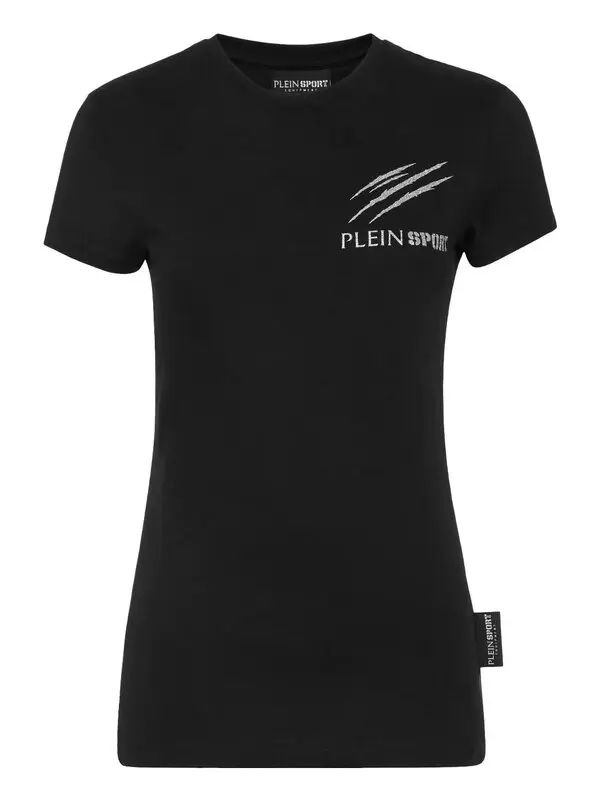 PLEIN SPORT Logo-print Cotton T-shirt - Black
