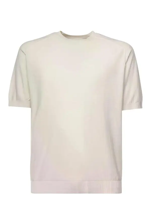 Eleventy Fine-knit Crew Neck T-shirt - Neutrals