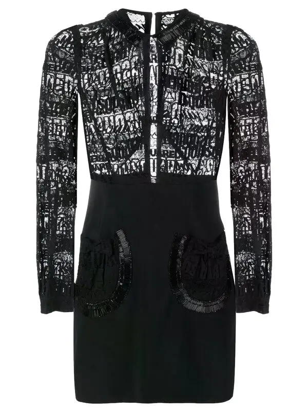 Dsquared2 Lace Long-sleeve Minidress - Black