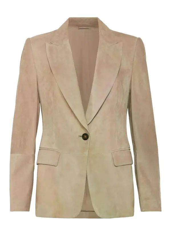 Brunello Cucinelli Suede Blazer - Neutrals