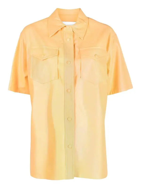 STAND STUDIO Norea Faux-leather Shirt - Orange
