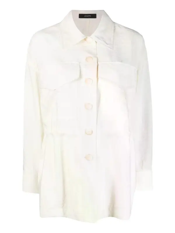 JOSEPH Welbeck Drawstring Shirt Jacket - Neutrals