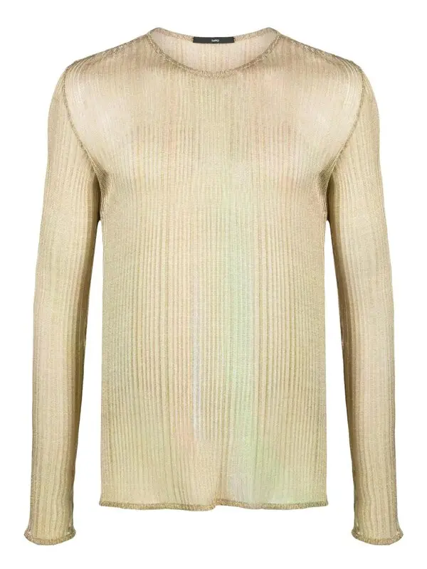 SAPIO Semi-sheer Knitted Jumper - Gold