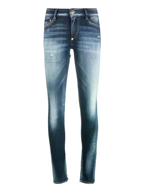 Philipp Plein High-waisted Jeggings - Blue