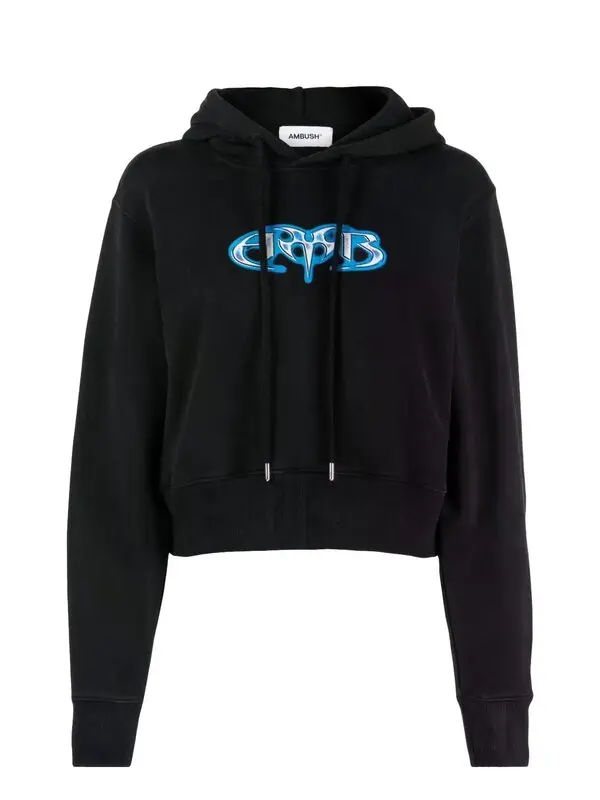 AMBUSH Logo-print Cotton Hoodie - Black
