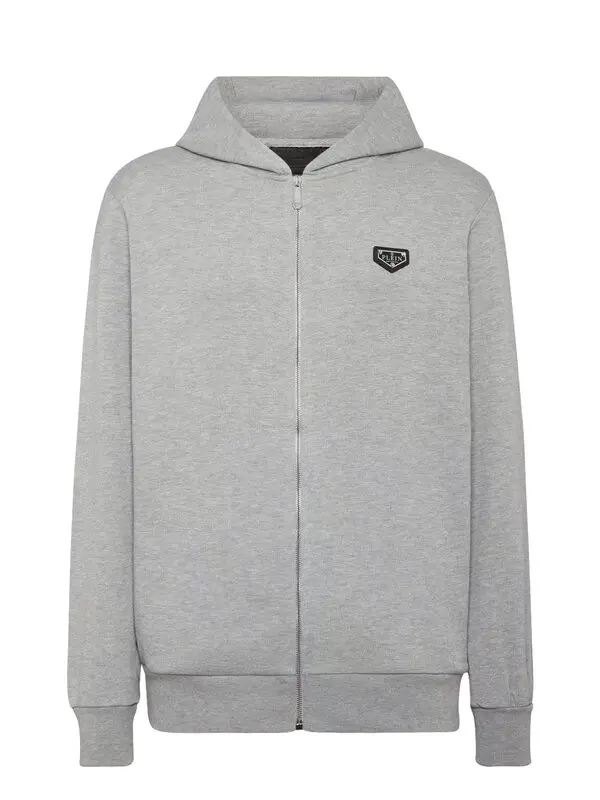 Philipp Plein Iconic Pleine Zip-up Hoodie - Grey